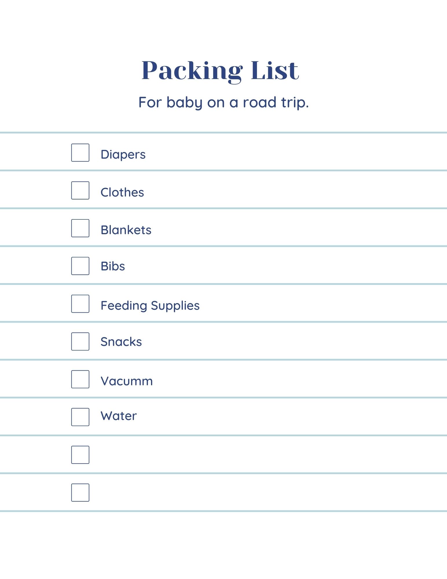 Packing for a Baby on a Road Trip: With Handy List - Mom Van Up